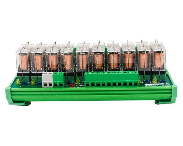 10 Channel Dpdt Din Rail Mount Relay Module G2r-2 5a 250vac/30vdc - Buy ...