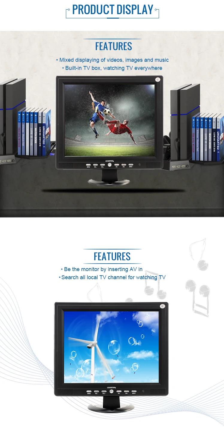 Mini Tv Functions Battery Powered Led Tv Color Wide Lcd Digital Monitor ...