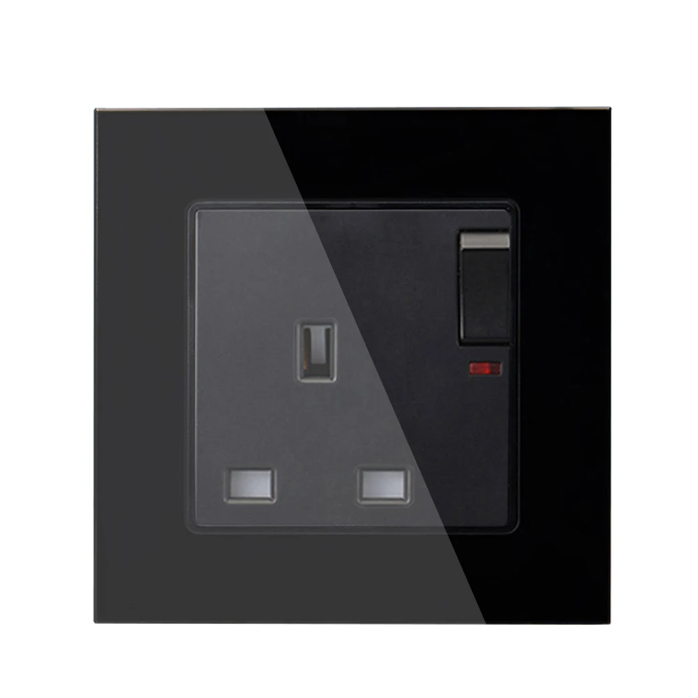 Single Uk Wall Socket 13a 3-pin Ac Wall Power Socket With Indicator In ...