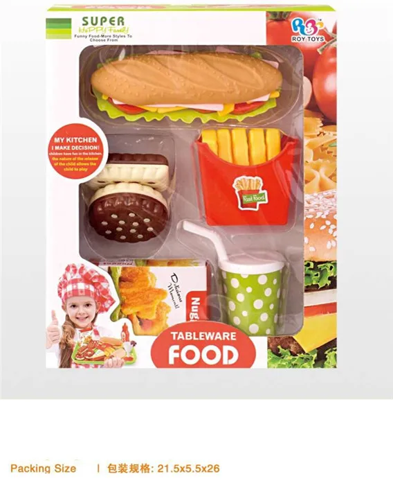 Kitchen Pretend Play Hamburger Fast Food Toy With Safety Material Make ...
