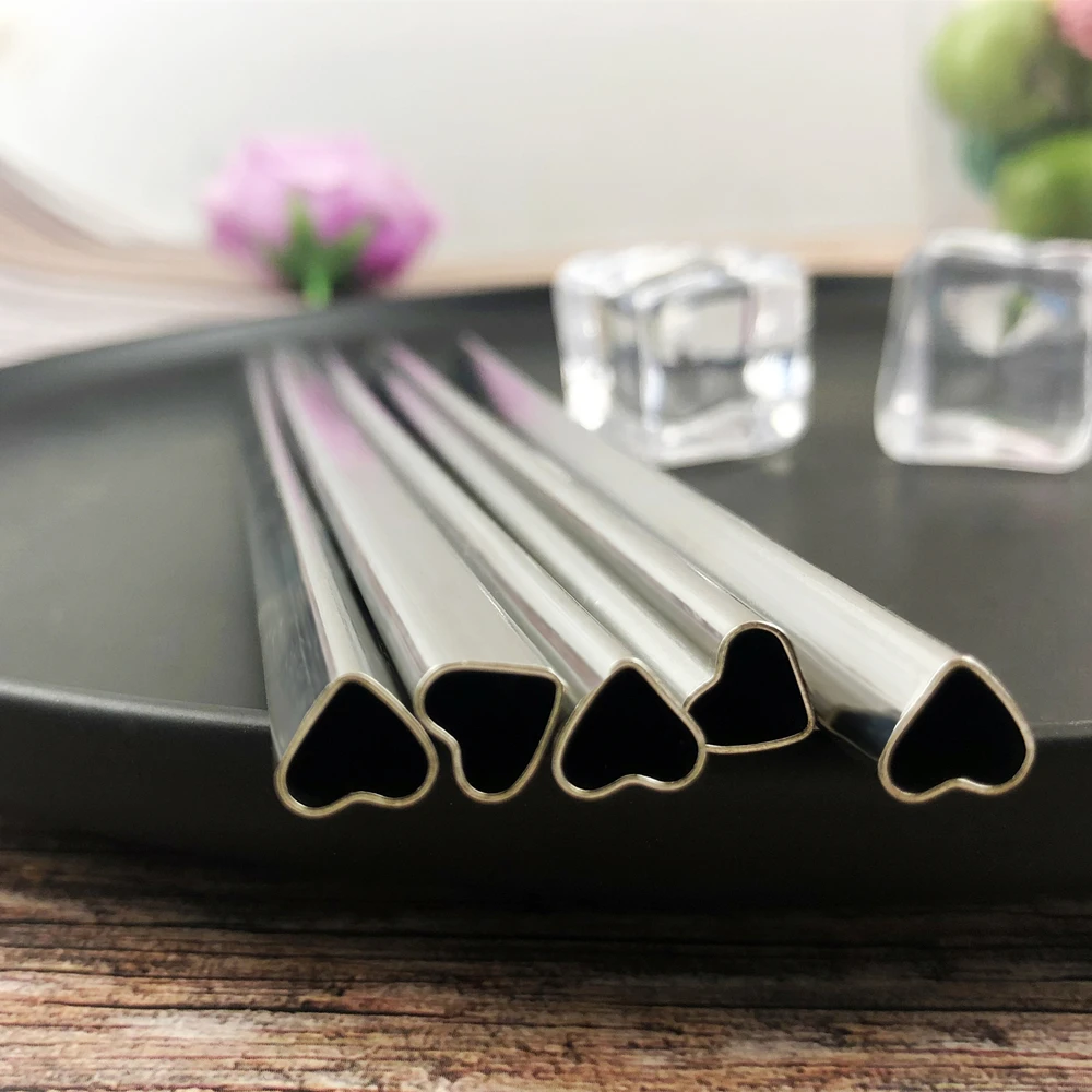 Heart Shaped Stainless Steel Straws - Reusable & Eco-friendly