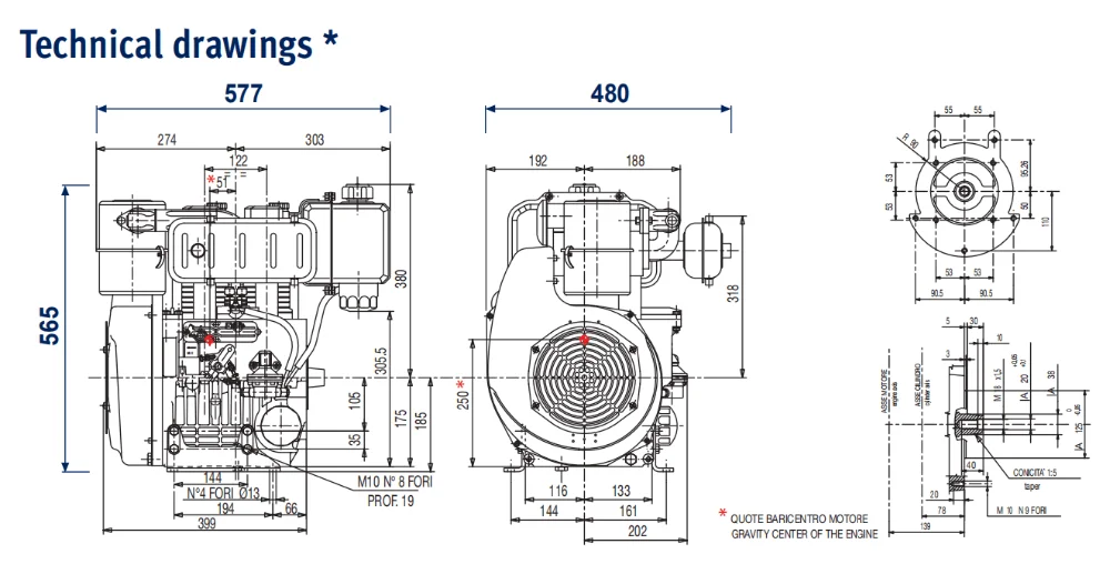 HF-A20 Air-Cooled 2-Cylinder Diesel Engine for Construction