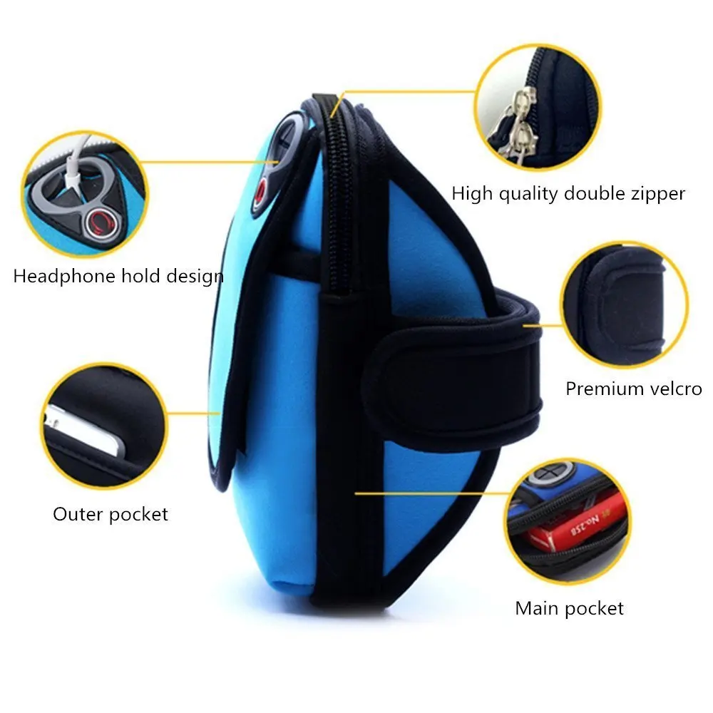 Sports Armband: Cell Phone Holder Case Arm Band Strap With Zipper Pouch ...