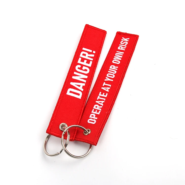 Custom Embroidered Key Tags - Durable Twill Keychains
