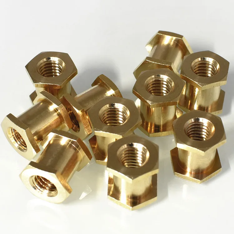 M3M4M5M6 M8 M10hex Shape Brass Knurled Threaded Inserts for Plastics