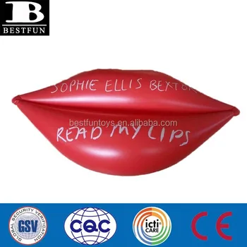 Custom Made Pvc Inflatable Big Mouth Plastic Giant Red Lips Toys Red ...