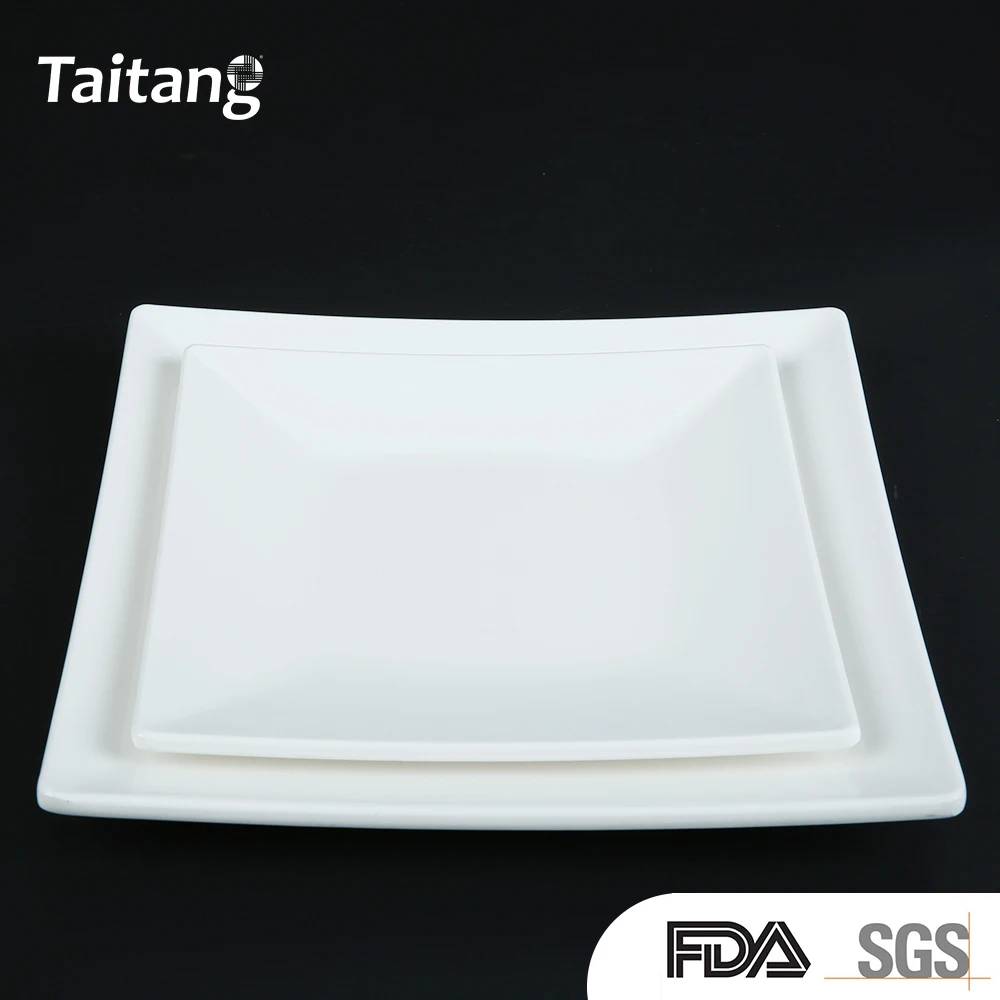 Elegant Appearance Melamine White Plastic Square Restaurant Plates ...