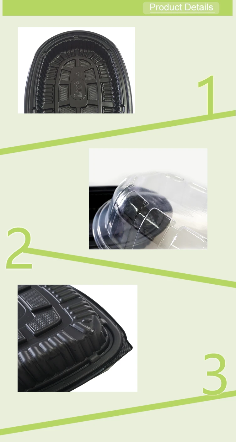 Disposable Roasted Chicken Packaging Box Clear Black Take-away Plastic ...