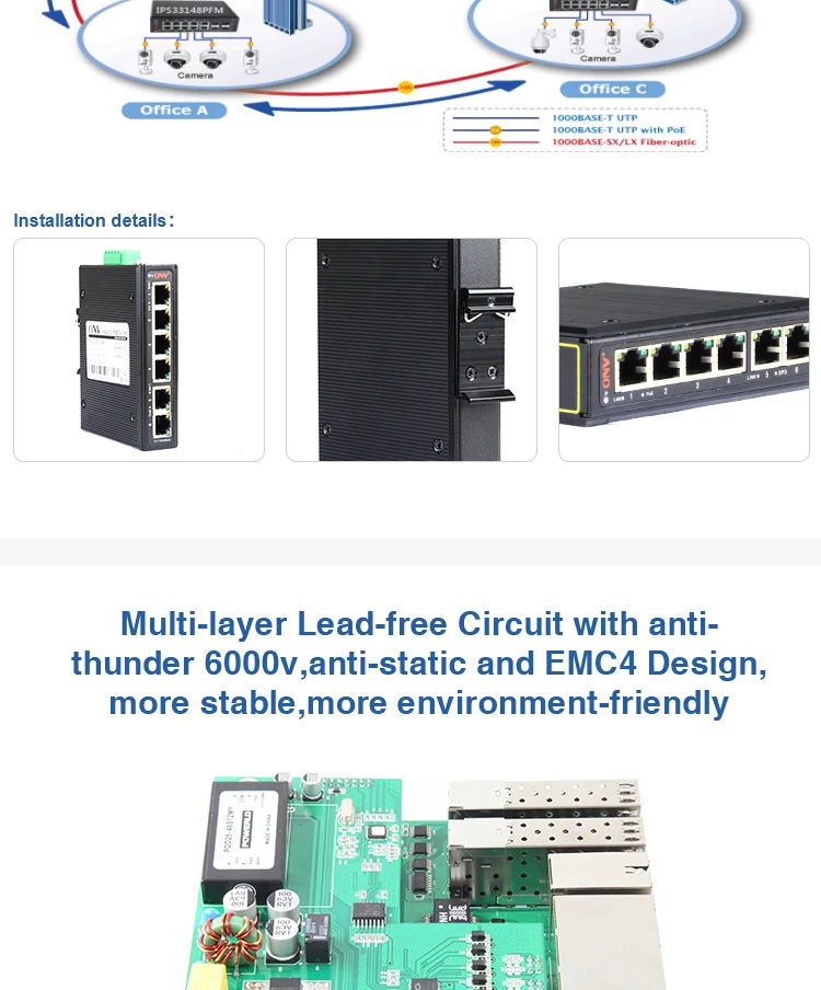 12-48v Unmanaged Din-rail Industrial Grade Switch 4 Port Ethernet ...