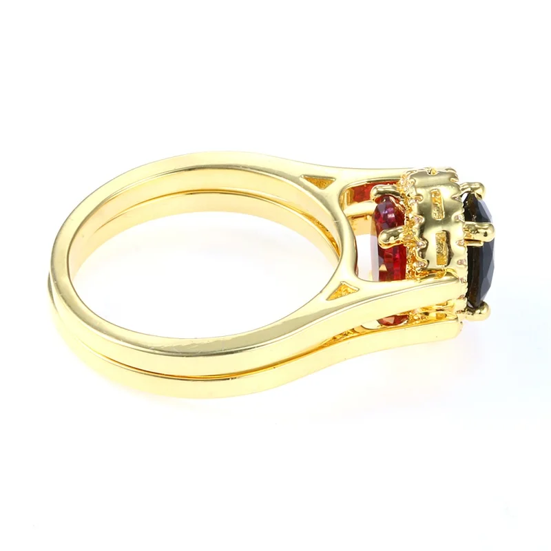 Wholesale Unique Two-sided Stone Jewelry Rings For Women Gold Color ...