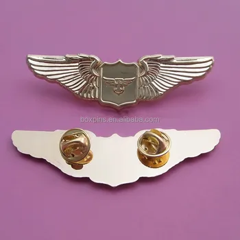 Gold Airline Cap Flight Force Wing Metal Badge/brooch Pins - Buy ...