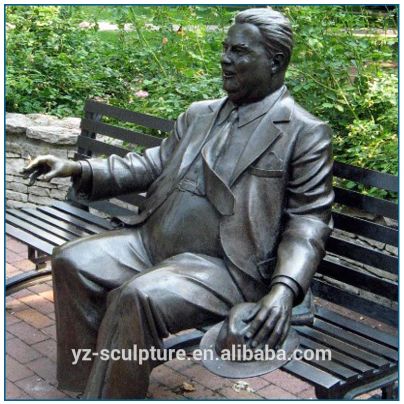 Westerns Life Size Bronze Old Man Sitting Statue On The Bench ...