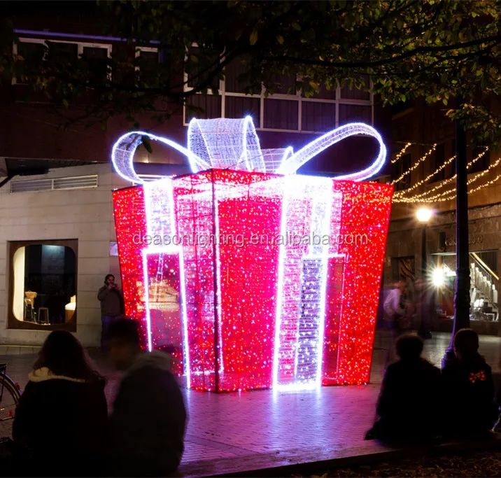 Big Led Christmas Outdoor Gift Box - Buy 3d Led Christmas Gift Box ...