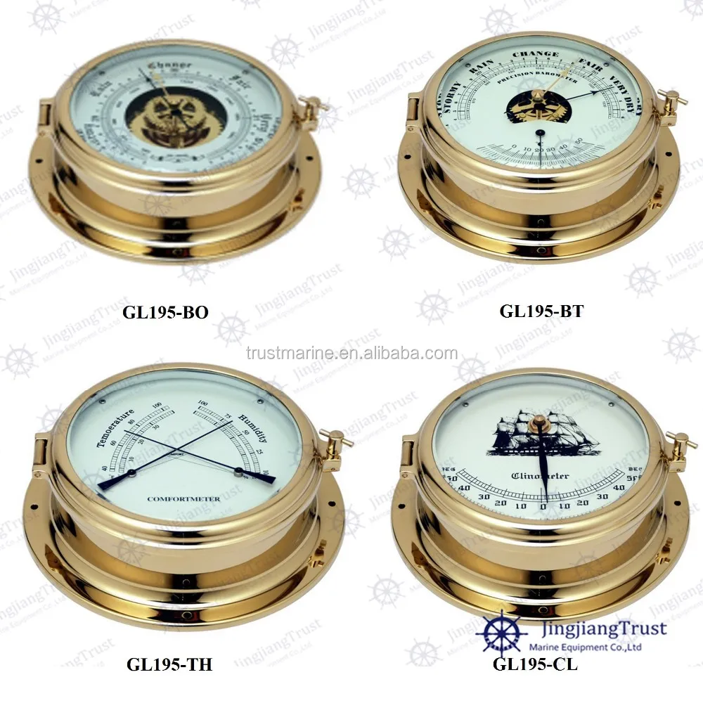 Nautical Style Antique Brass Thermometer Hygrometer