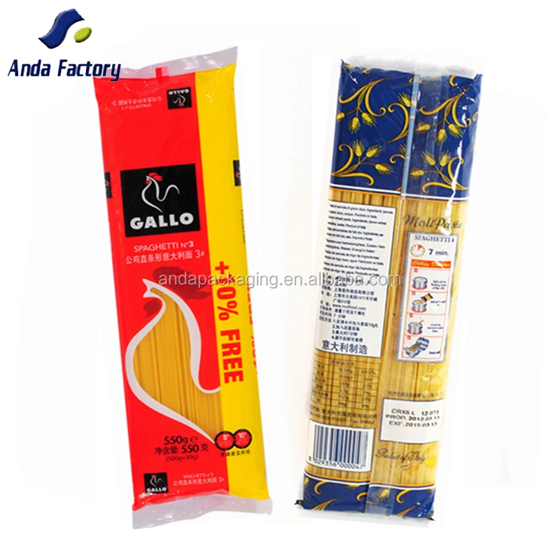 Custom Design Printed Spaghetti Plastic Packaging Film