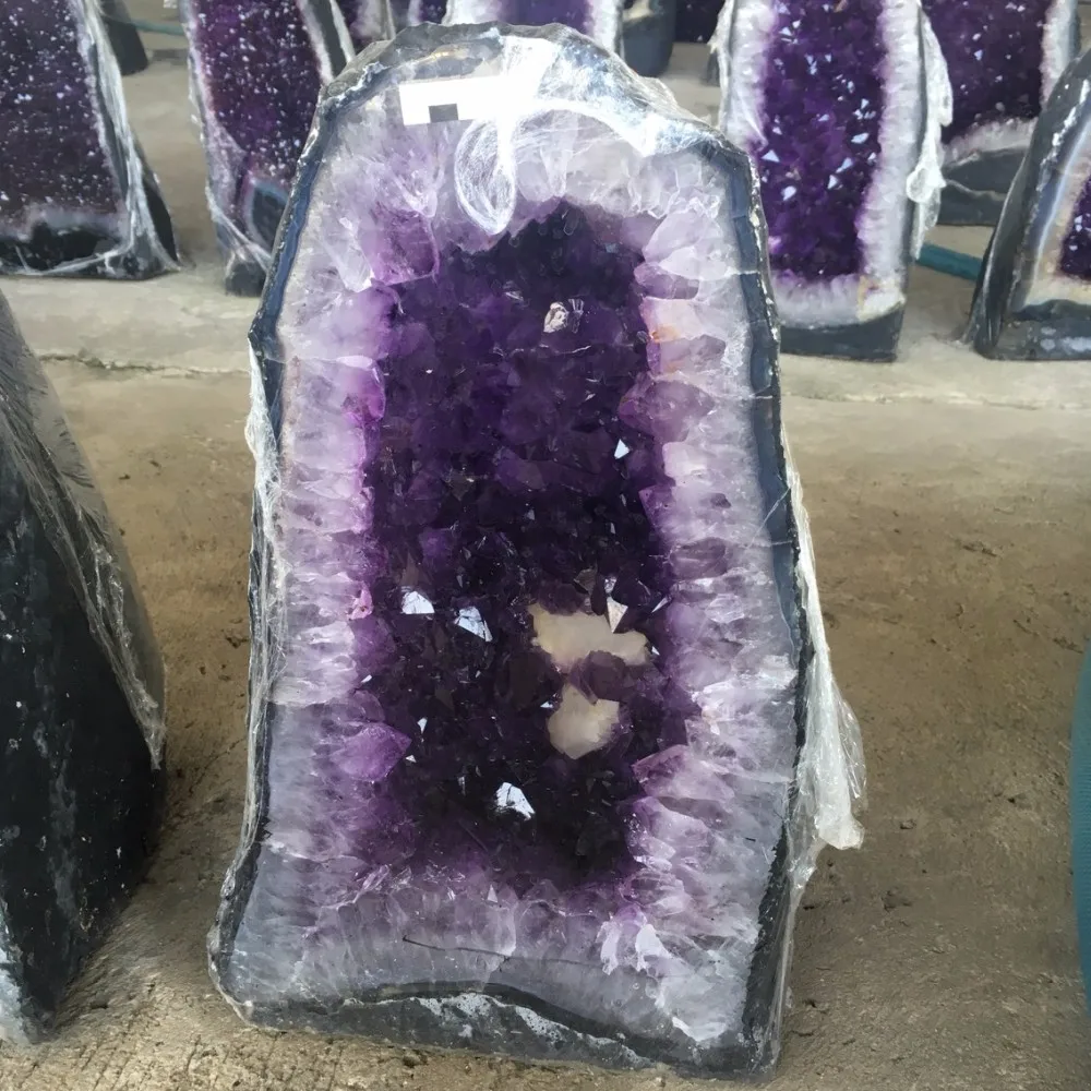 High Quality Natural Rock Deep Purple Amethyst Geode Crystal Cluster ...