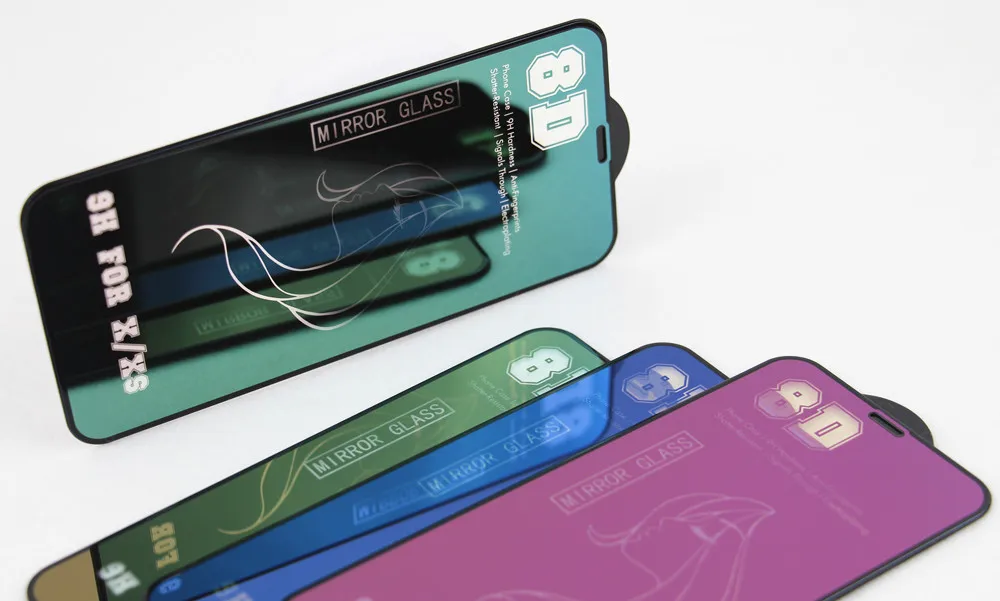 8d Mirror Tempered Glass For Iphone Xs Max Full Glue Mirror Screen ...