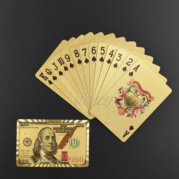 100 Dollar 24k Gold Plated Playing Card For Travel Collection - Buy ...