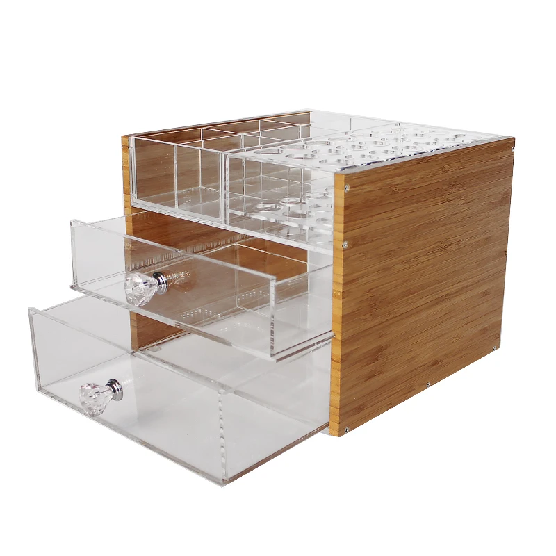 New Arrival Bamboo Acrylic/perspex Cube Drawer Makeup Tray Organizer ...