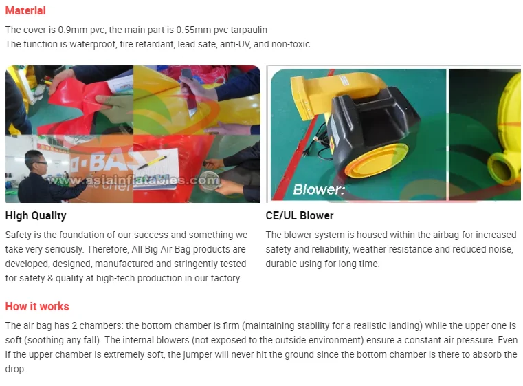 High Quality Inflatable Airbag Landing Ramp for Extreme Sports