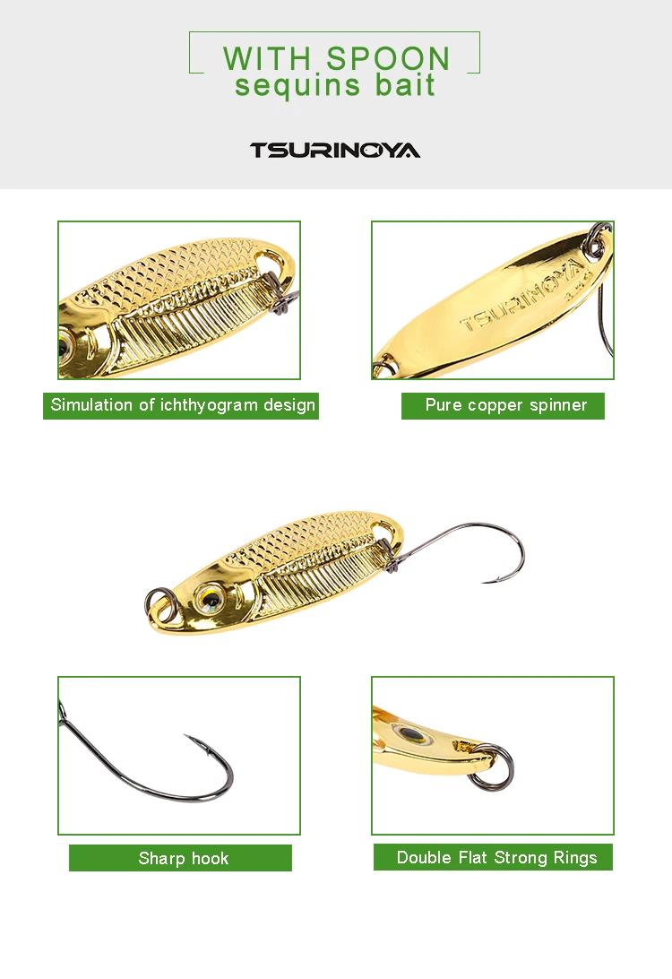 Tsurinoya Spoon Metal Fishing Sequins With Spoon Sequins Bait 1.5g/2 ...