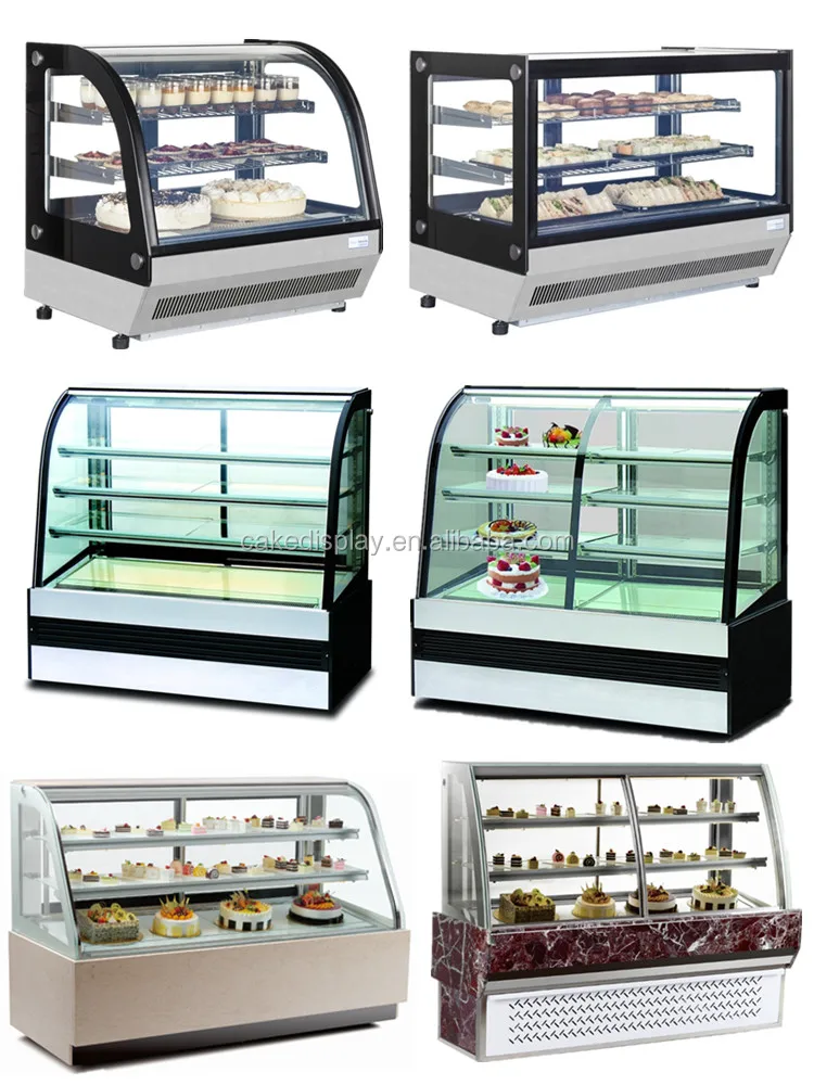 New Design Flat Glass Table Top Cake Chiller Display
