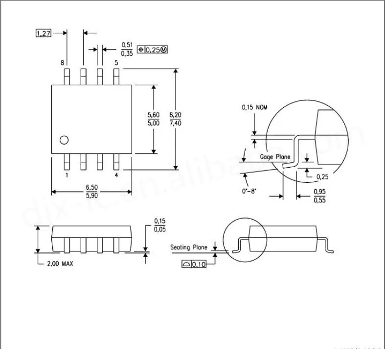 Op07 Op07c Op07c Op07cdr Sop8 Operational Amplifier Low Noise Dual Polarity Operation Amplifier ...