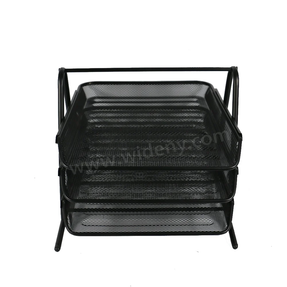Wideny 3 Tier Stackable Desk Document Letter Organizer 3 Layer Folding ...