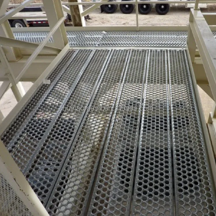 Anti-Skid Perforated Metal Stair Treads for Safe Metal Walkways ...
