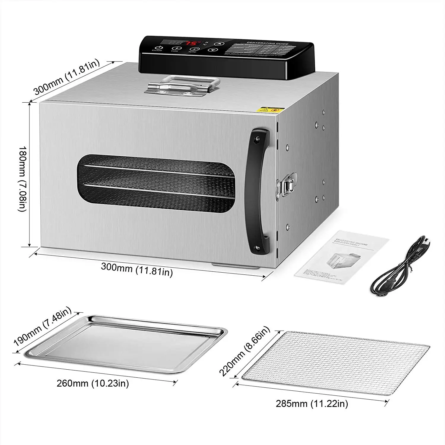 Stainless Steel 6 Trays Food Dehydrator - Home Mini Fruit Drier