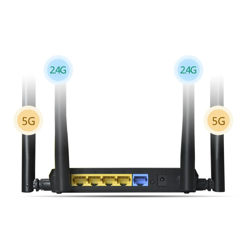 Winstars-enrutador WiFi inteligente AC1200 de doble banda, enrutador ...