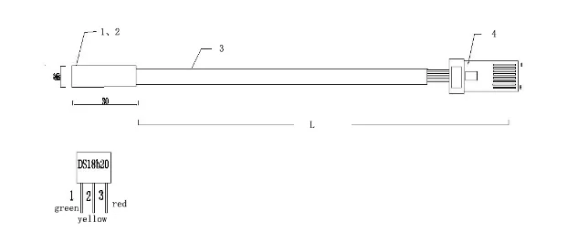 2m Ds18b20 Sensor Rj45 - Buy 2m Ds18b20 Sensor,2m Ds18b20,Ds18b20 Rj45 ...