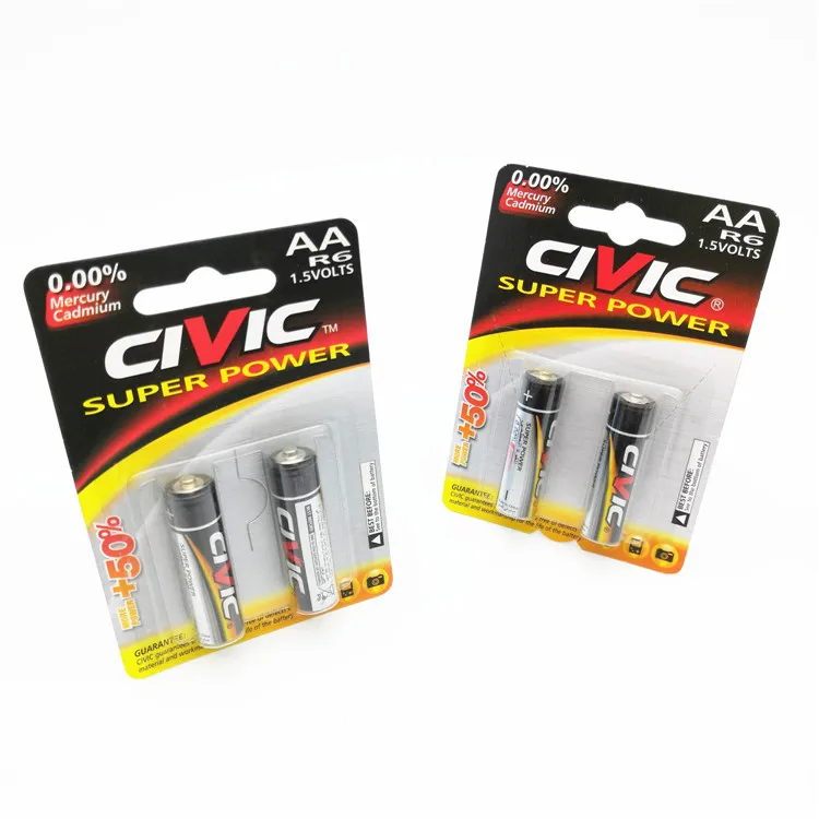 No.5 Battery Civic 1.5V Heavy Duty Zinc Carbon Size R6 AA
