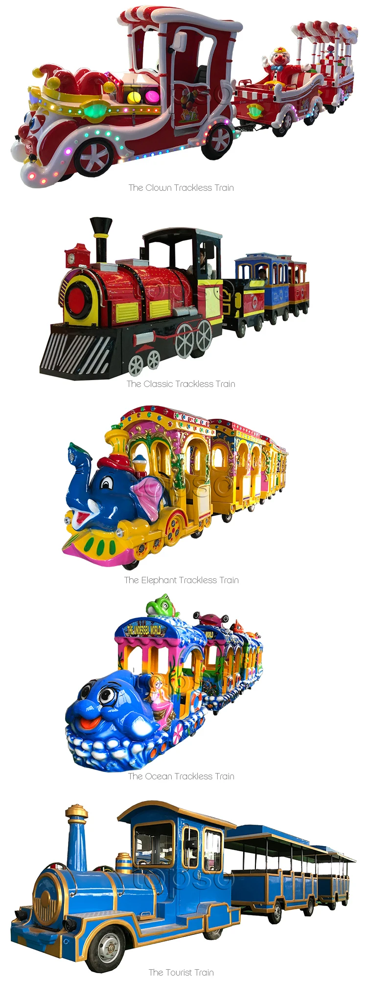 Children 4 Train Carriages Trackless Train Mini Train For Children ...