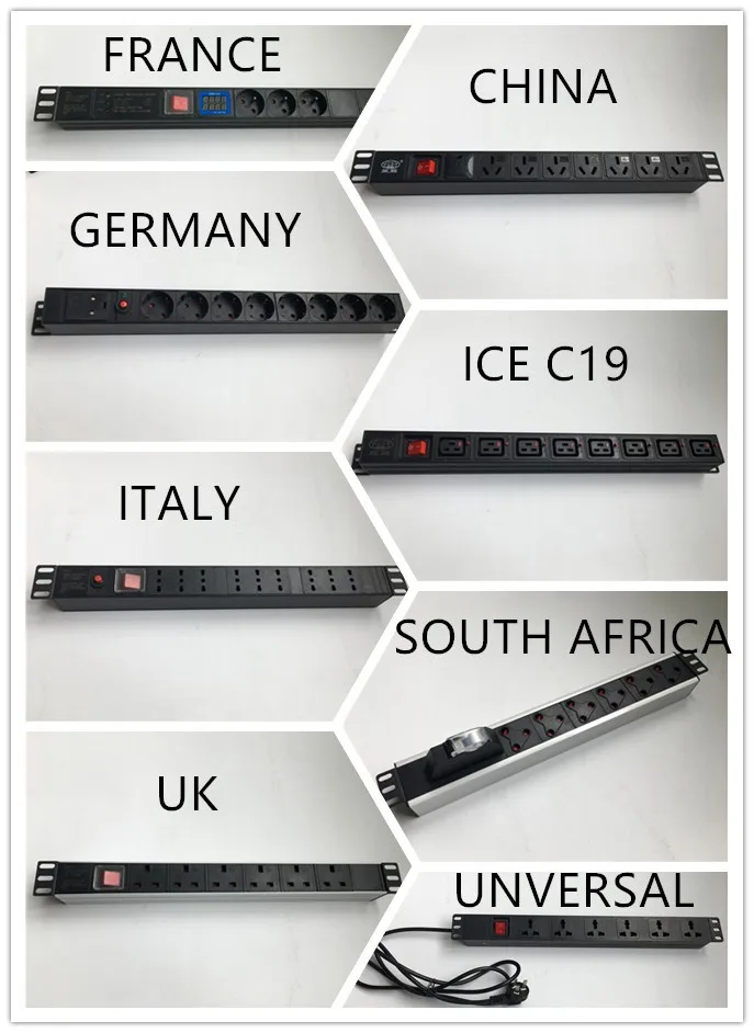 Power Distribution Units ( Pdu )19" 1u 16a 250v 8 Slots Italy Type With ...