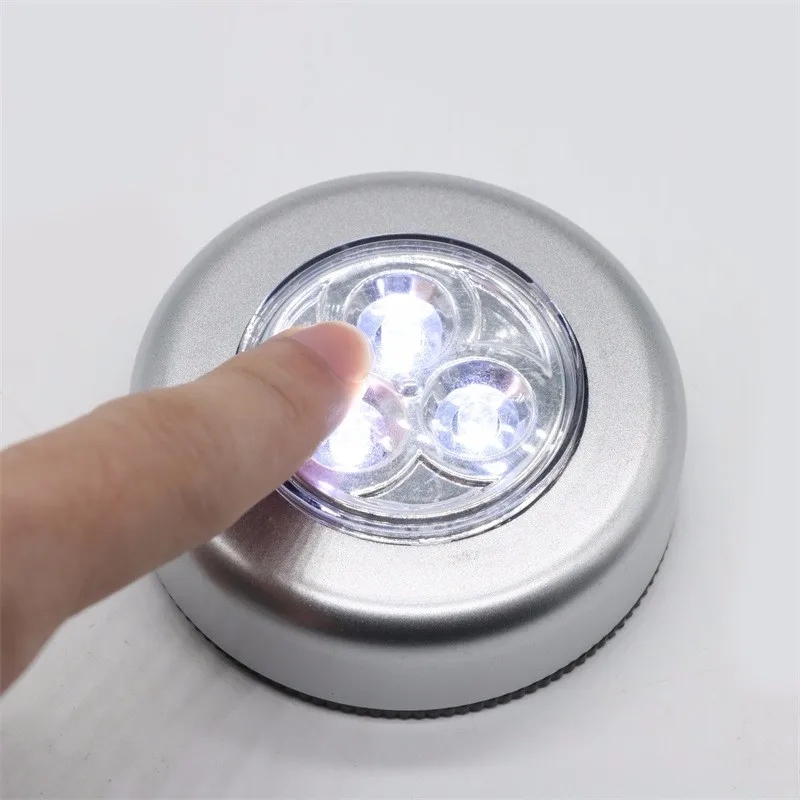 Mini Round 3 Led Push Tap Stick Convenient Touch Practical Home Cabinet ...