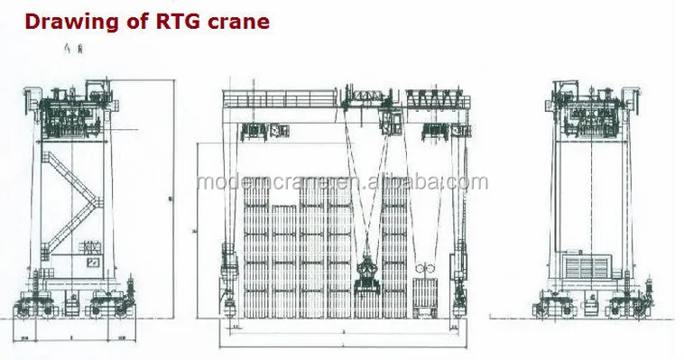 40t RTG 起重机容器橡胶轮胎门式起重机| Alibaba.com