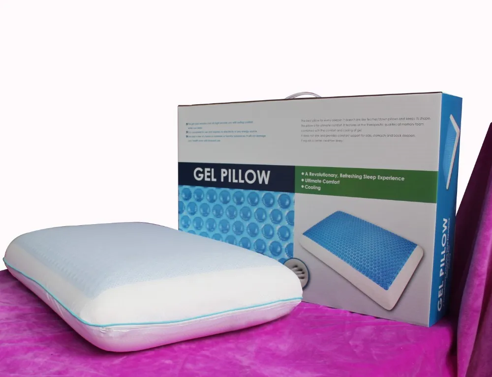 2016 Ventilated Mesh Moulded Bread Memory Foam Gel Pad Cool Pillow ...