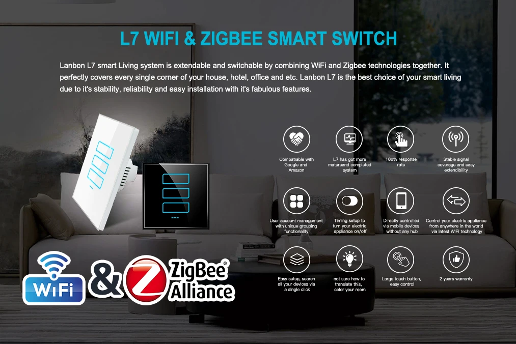 Israel Standard Newest Zigbee Smart Light Switch Home Automation Work ...