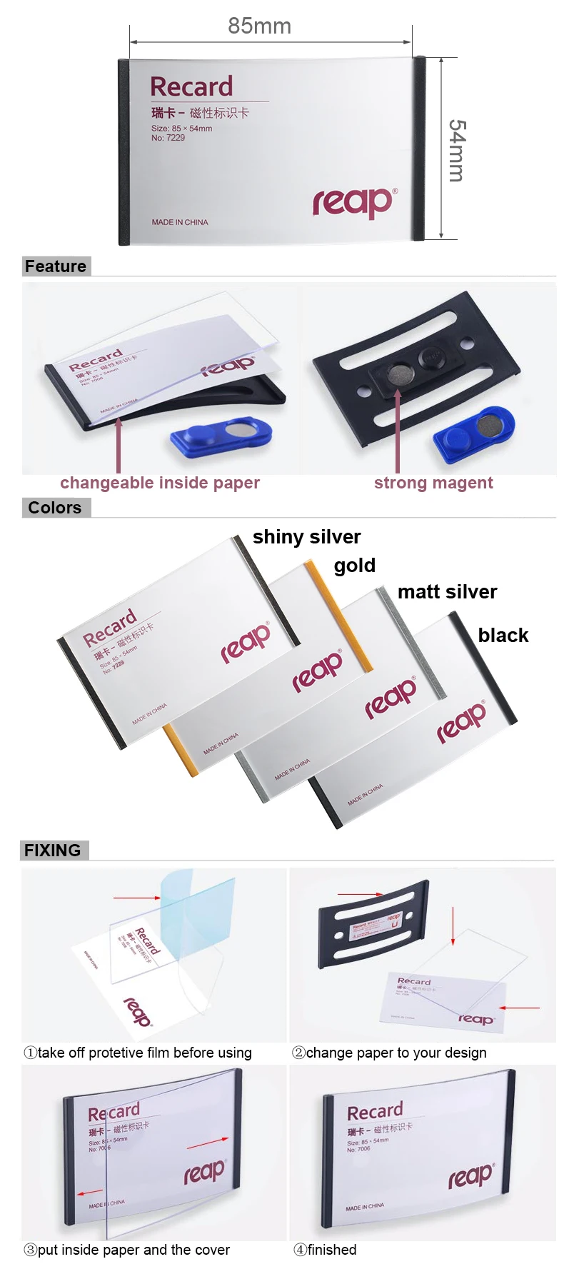 Reap Reusable Staff Magnetic Name Badge,Changeable Name Badge For ...