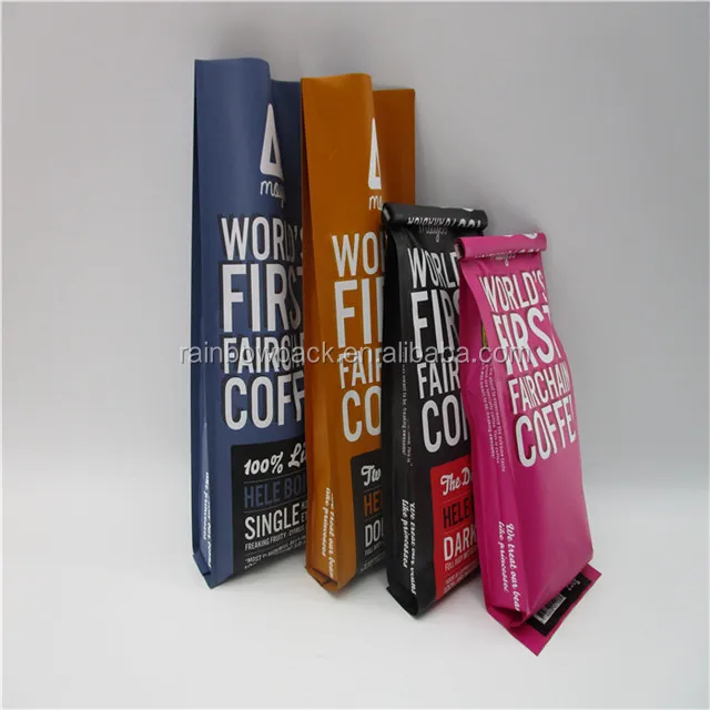 250g/500g Black Coffee Bag - Reusable Stand up Plastic Packaging