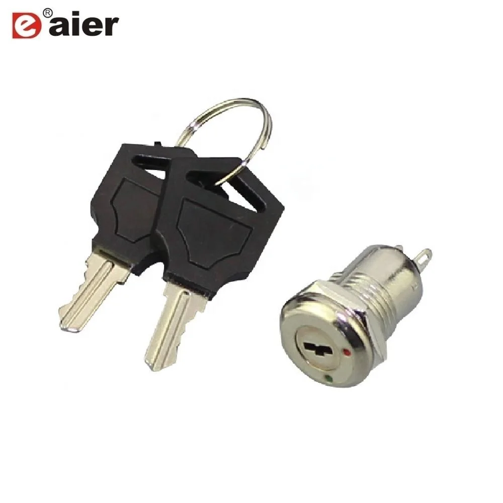 Keylock 12mm Spst On-off 2pin Terminal Electric Key Switch Cam Lock ...