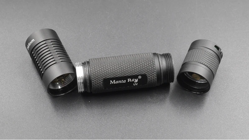 Manta Ray S9 Black Nichia 365nm UV Light LED EDC Flashlight