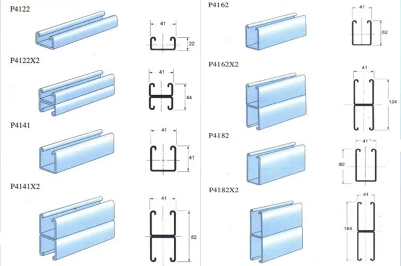 Welded Back to Back Strut Channel 41 X 41 | Double Slotted Unistrut C ...