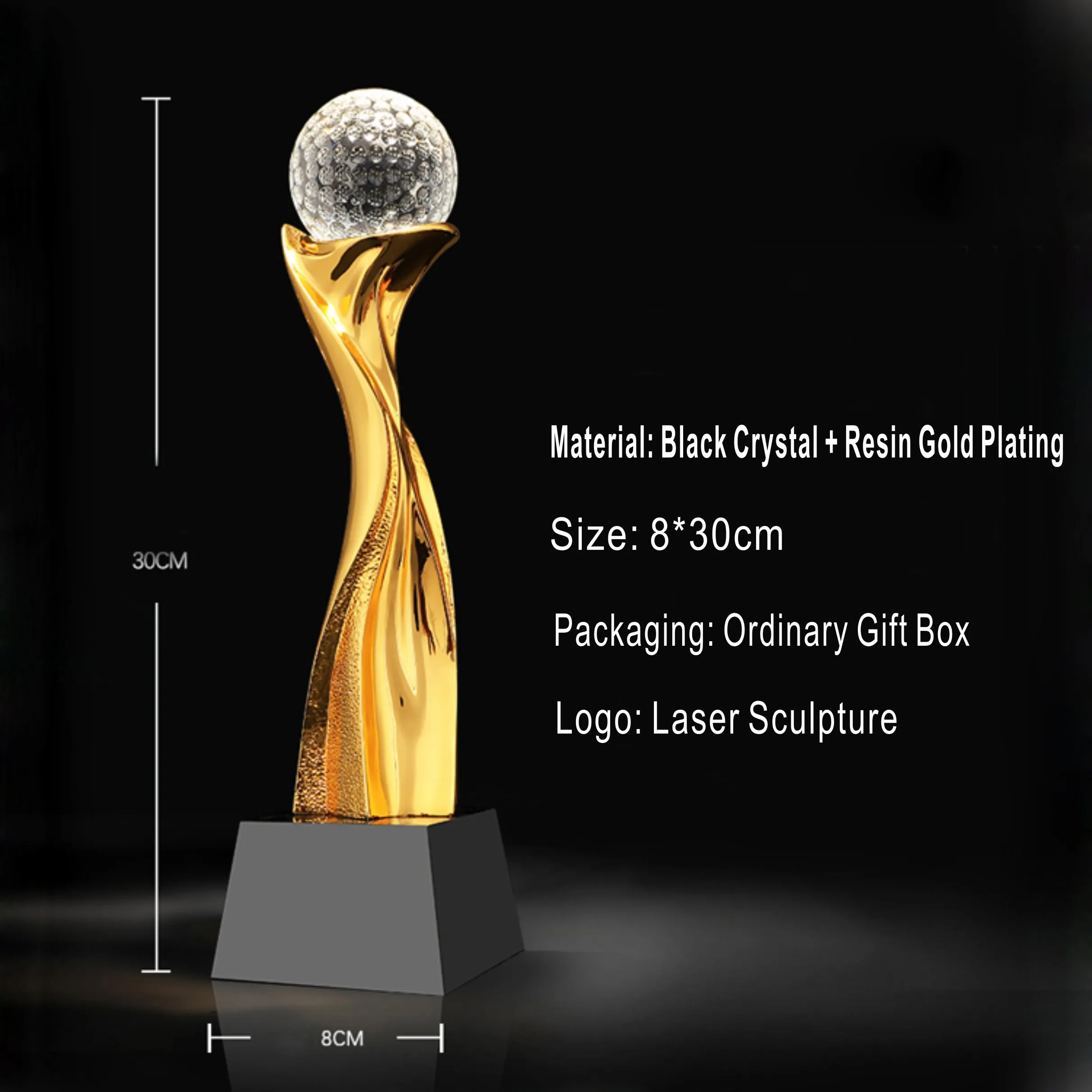 Custom Metal Gold-plated Trophy With Crystal Earth Competition Trophy ...