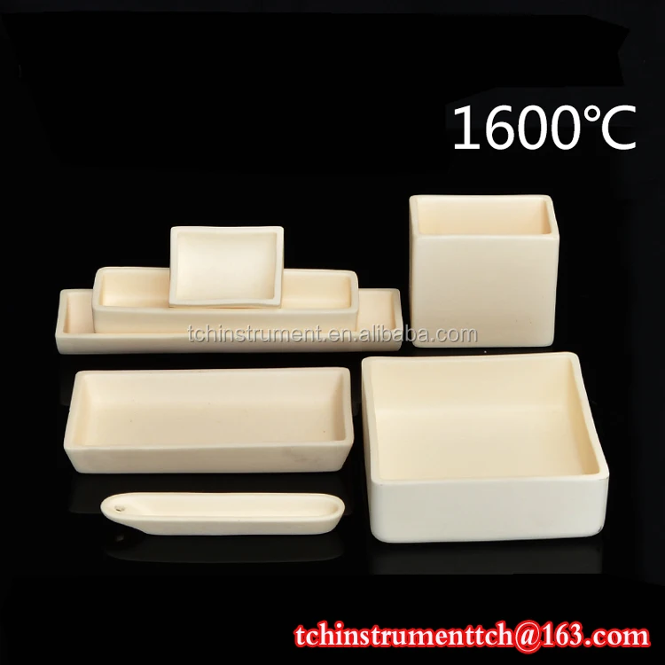 Al2O3 Alumina Combustion Boat with Lid - Rectangle Ceramic Crucible for ...