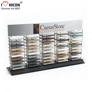 Custom Design Table Top Metal Granite Sample Display Tower Advertising ...