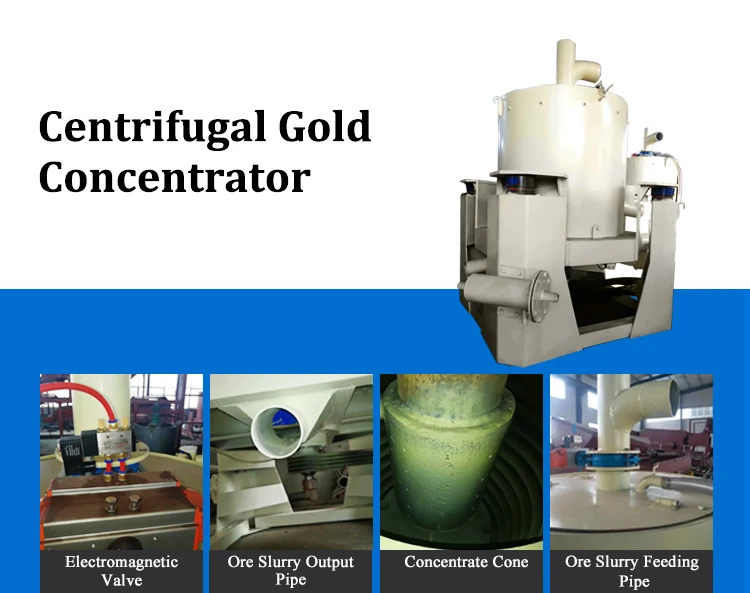 Mineral Processing Gold Centrifugal Concentrator Placer Gold Recovery ...