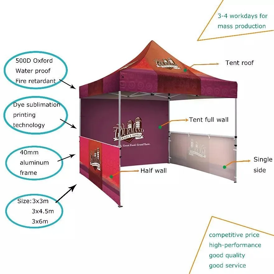No.1 Exhibition Custom Design Promotional Aluminium Printing Gazebo ...