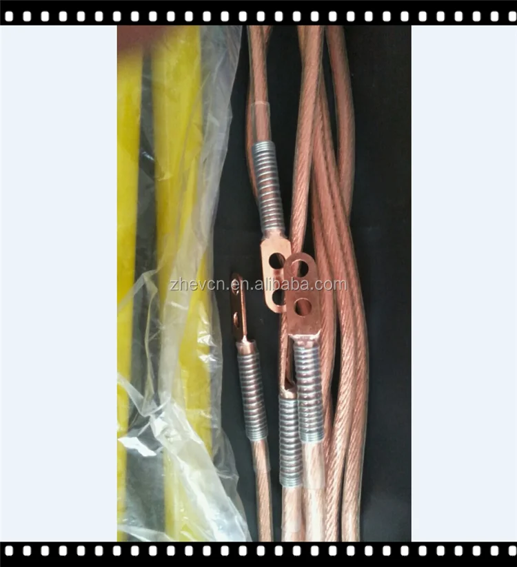 Dual Tongue Earth Device With 35kv Yellow Fiberglass Rod 220kv Wire ...